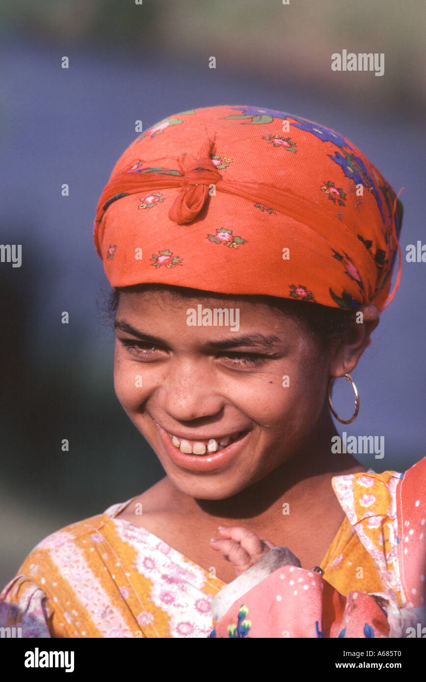 Egypt Nile Delta Young peasant girl from farming hamlet Stock Photo - Alamy
