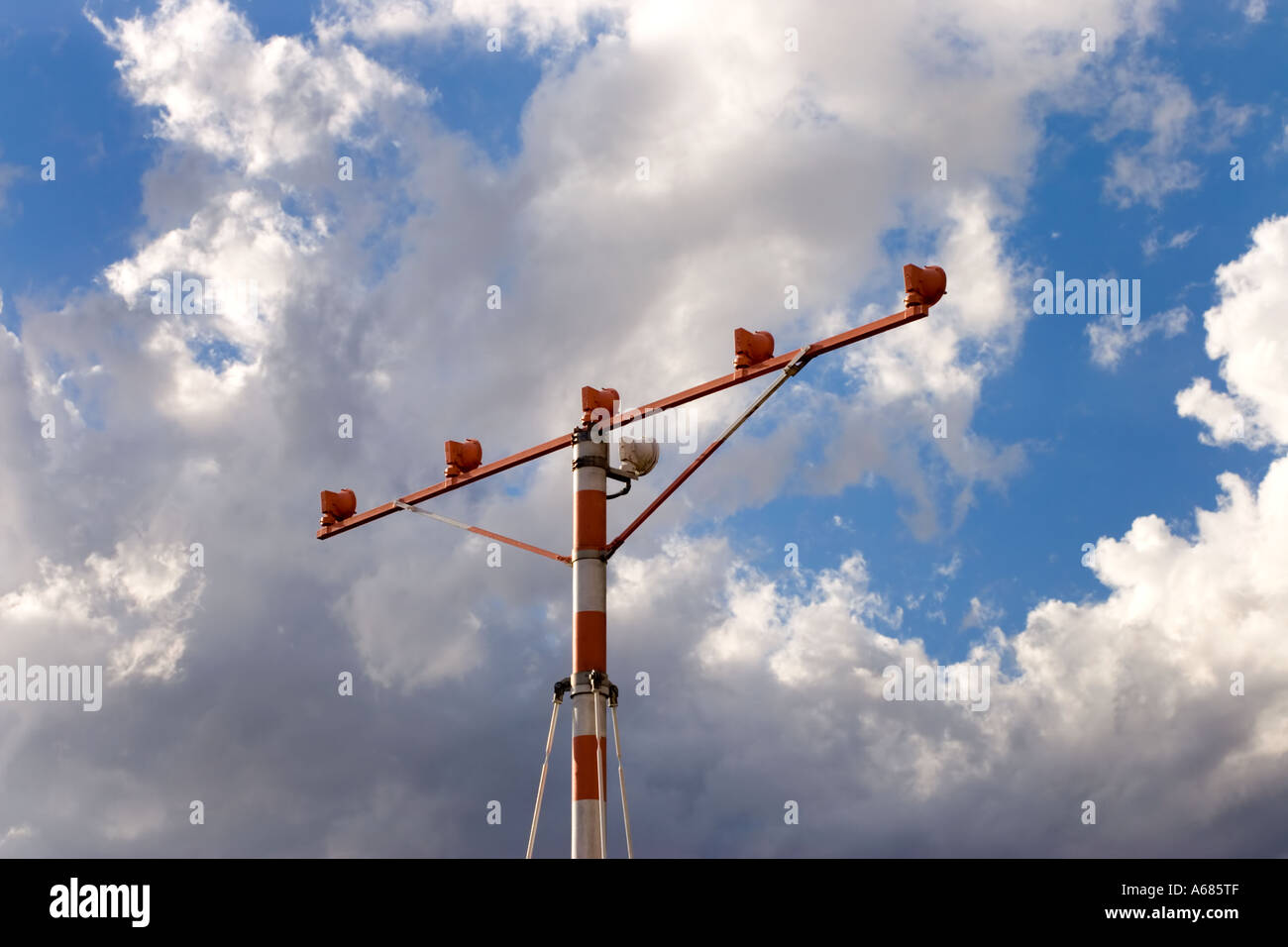 Approach Lights USAF Base with cloud background Stock Photo - Alamy