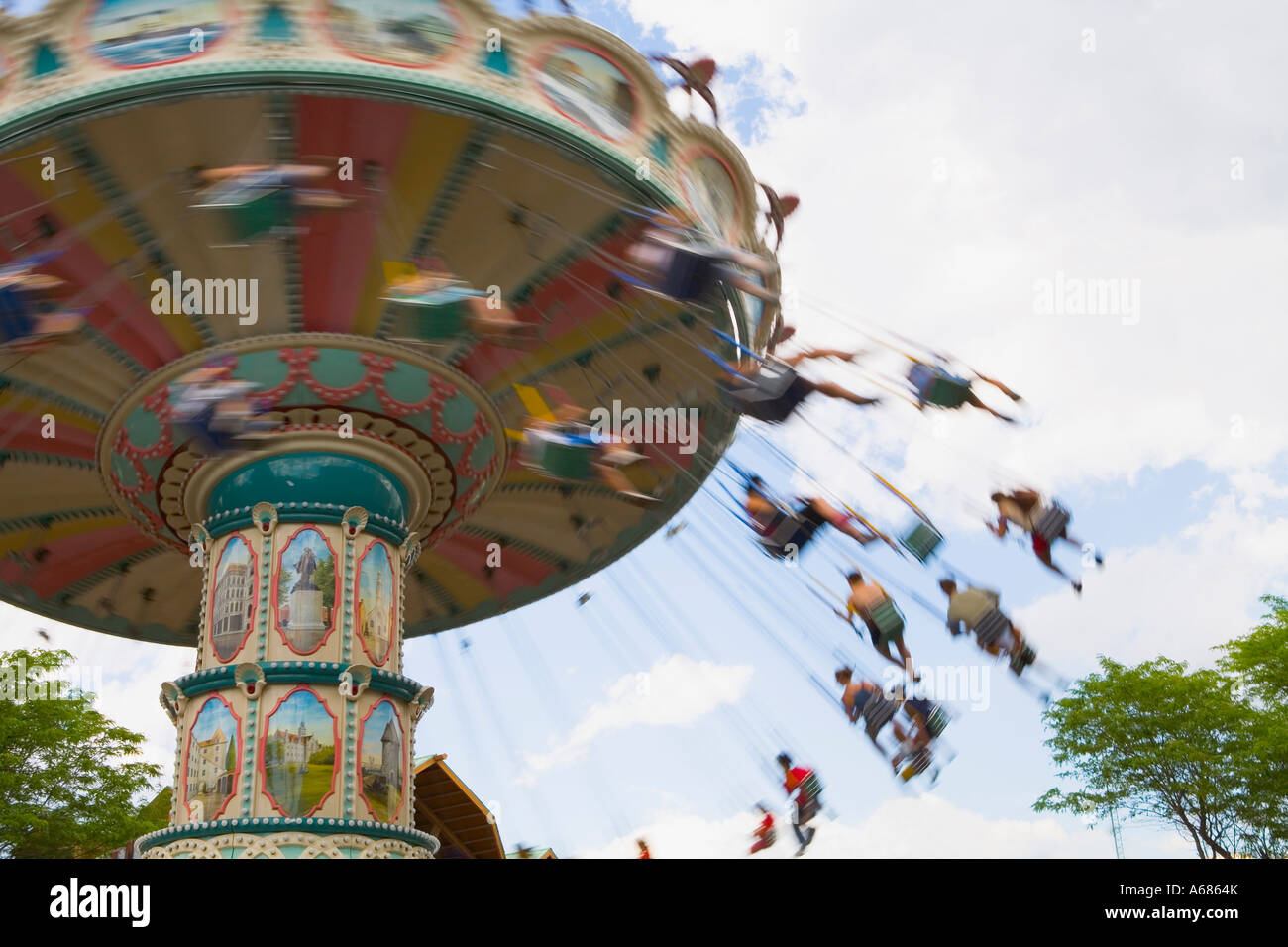 Amusement Park Carousel Swings Not Model Released Stock Photo - Alamy