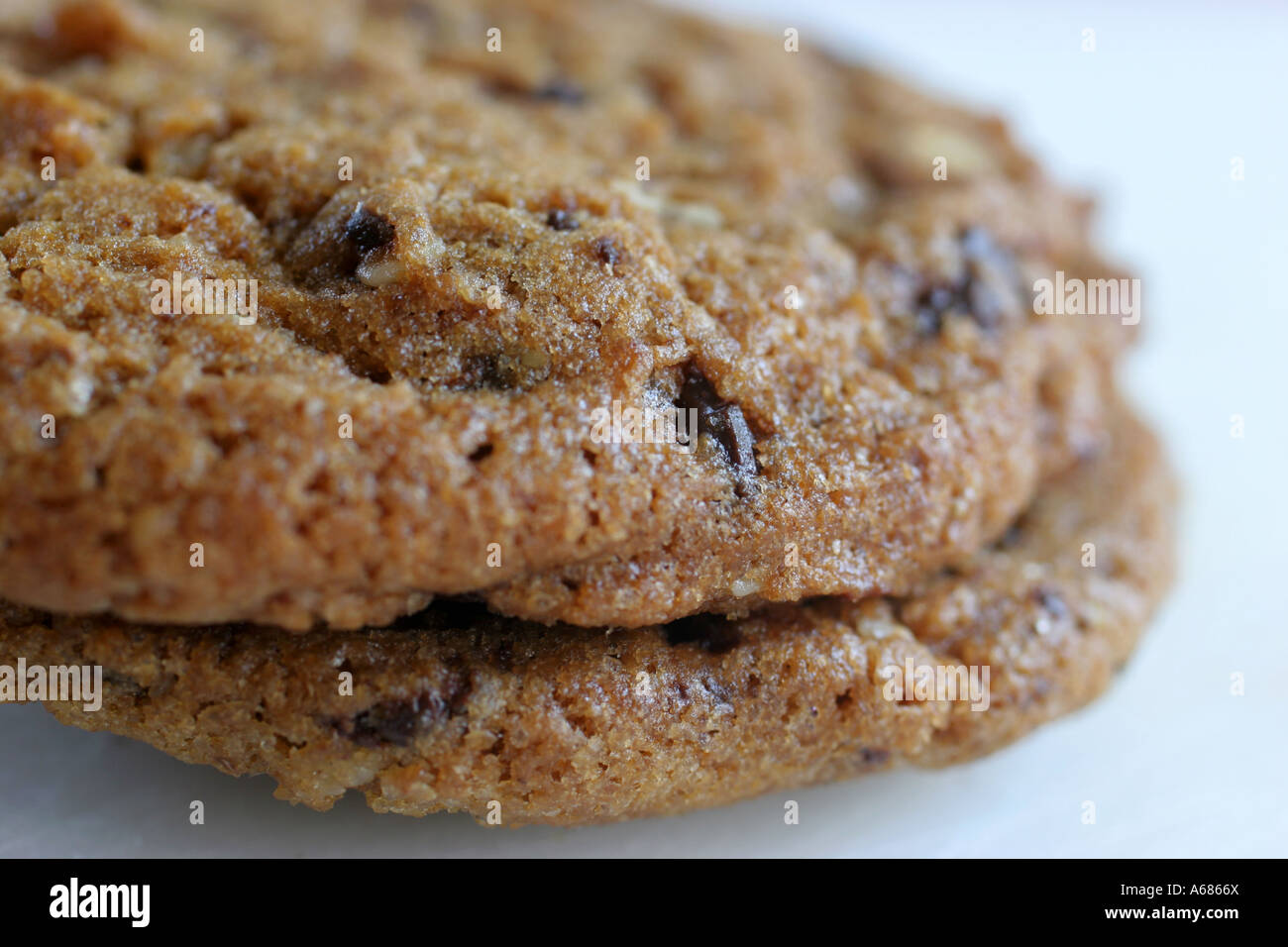 Extreme close-up of chocolate chip cookies Stock Photo - Alamy