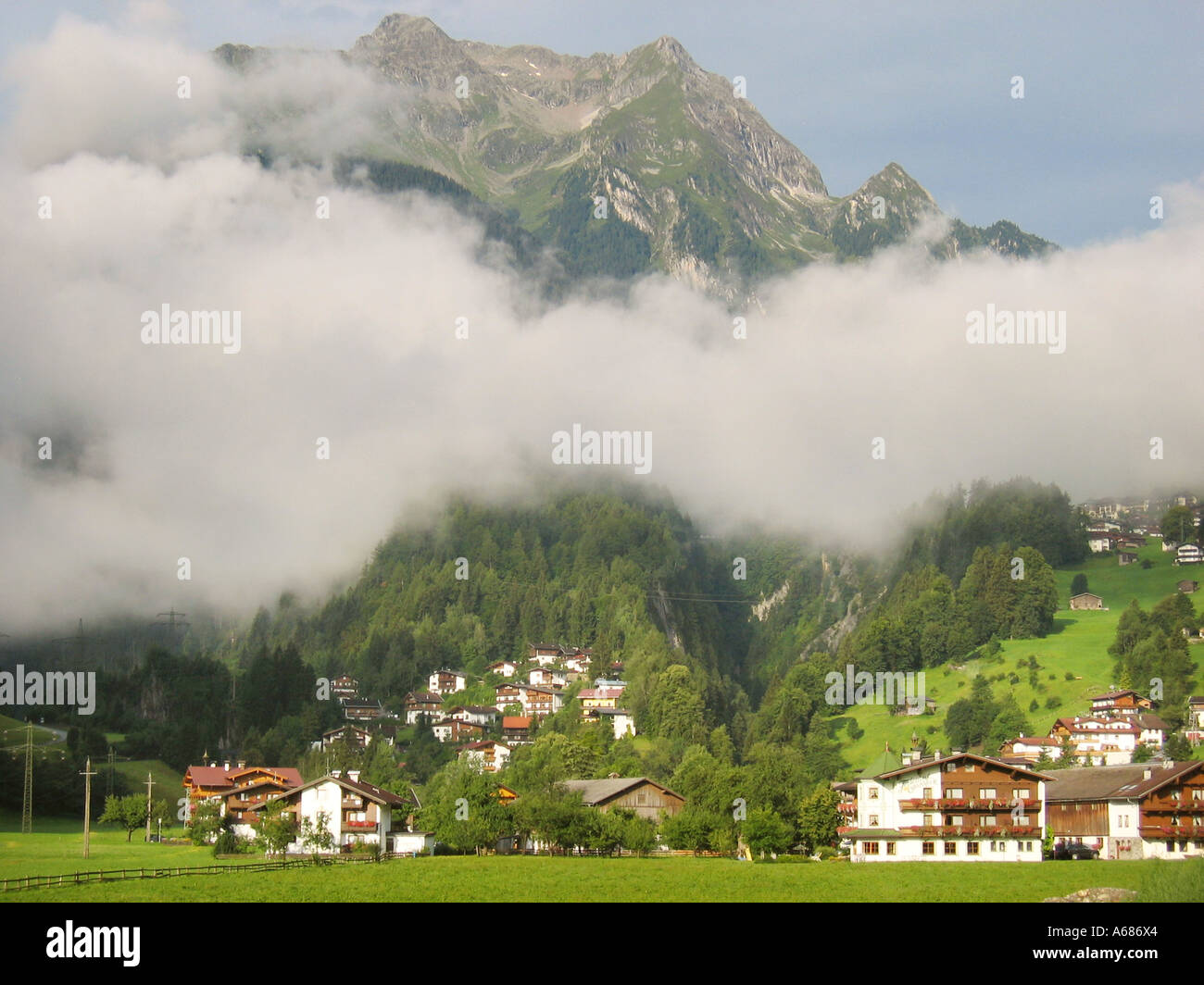 View southward from Mayrhofen towards Finkenberg and Ahorn mountains ...