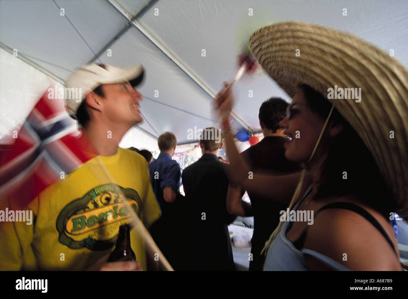 Norwegian students celebrating the National day in Australia Stock ...