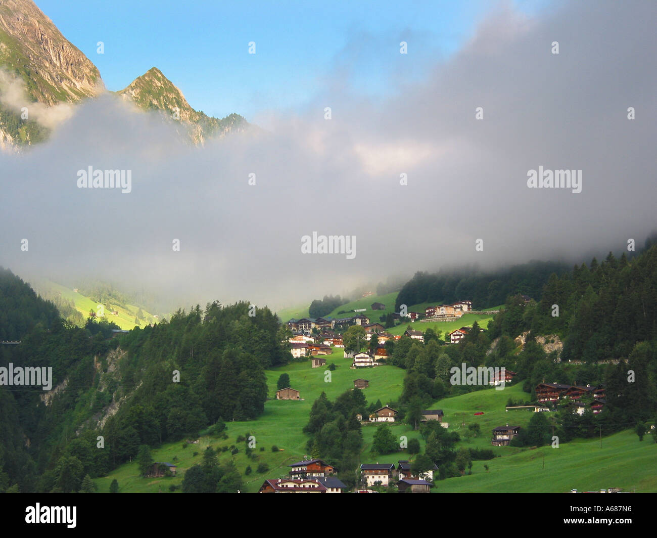 View southward from Mayrhofen towards Finkenberg and Ahorn mountains ...