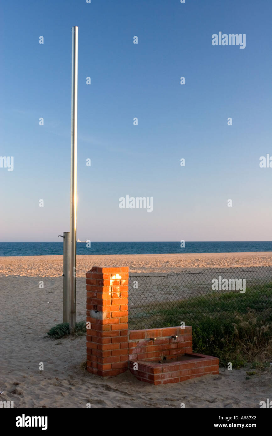 Beach gate, Castelldelfells, just south of Barcelona, Spain Stock Photo ...