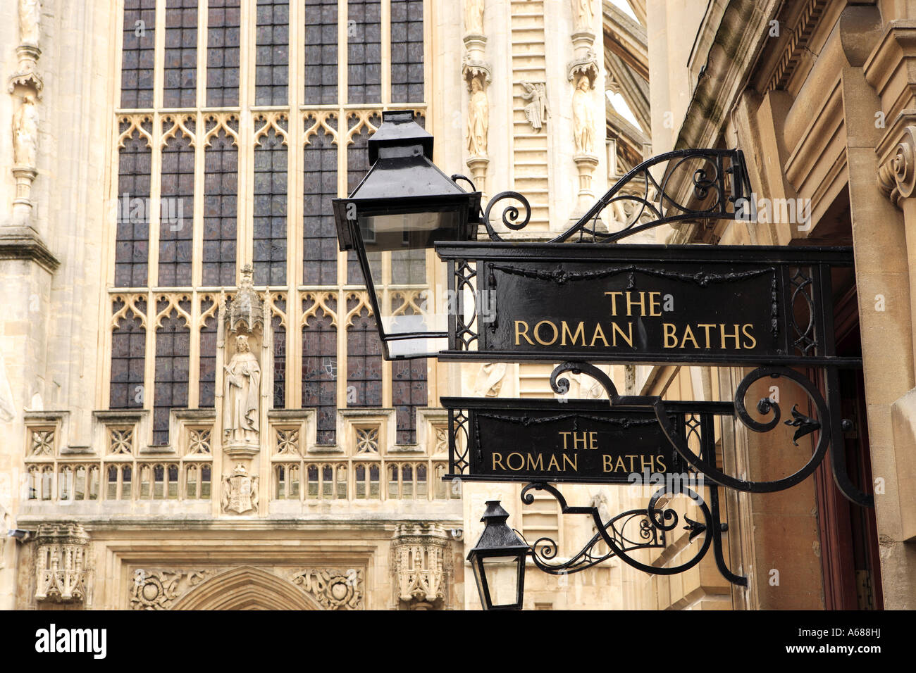 Roman Baths Sign in Bath England Stock Photo - Alamy