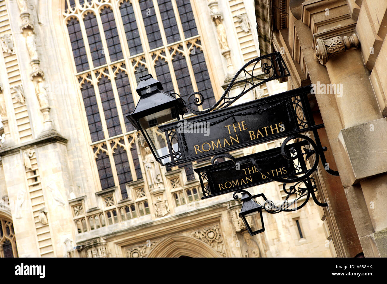 Roman Baths Sign in Bath England Stock Photo - Alamy