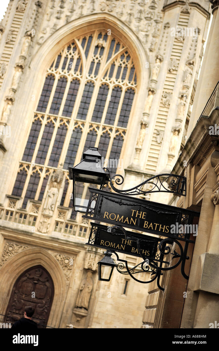 Roman Baths Sign in Bath England Stock Photo - Alamy
