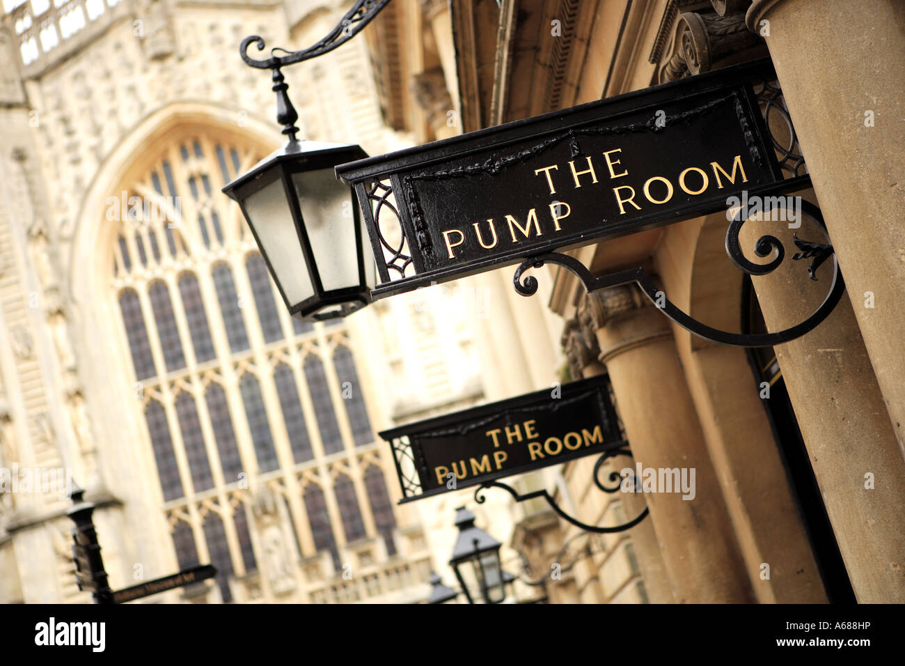The Pump Room Sign in Bath England Stock Photo - Alamy
