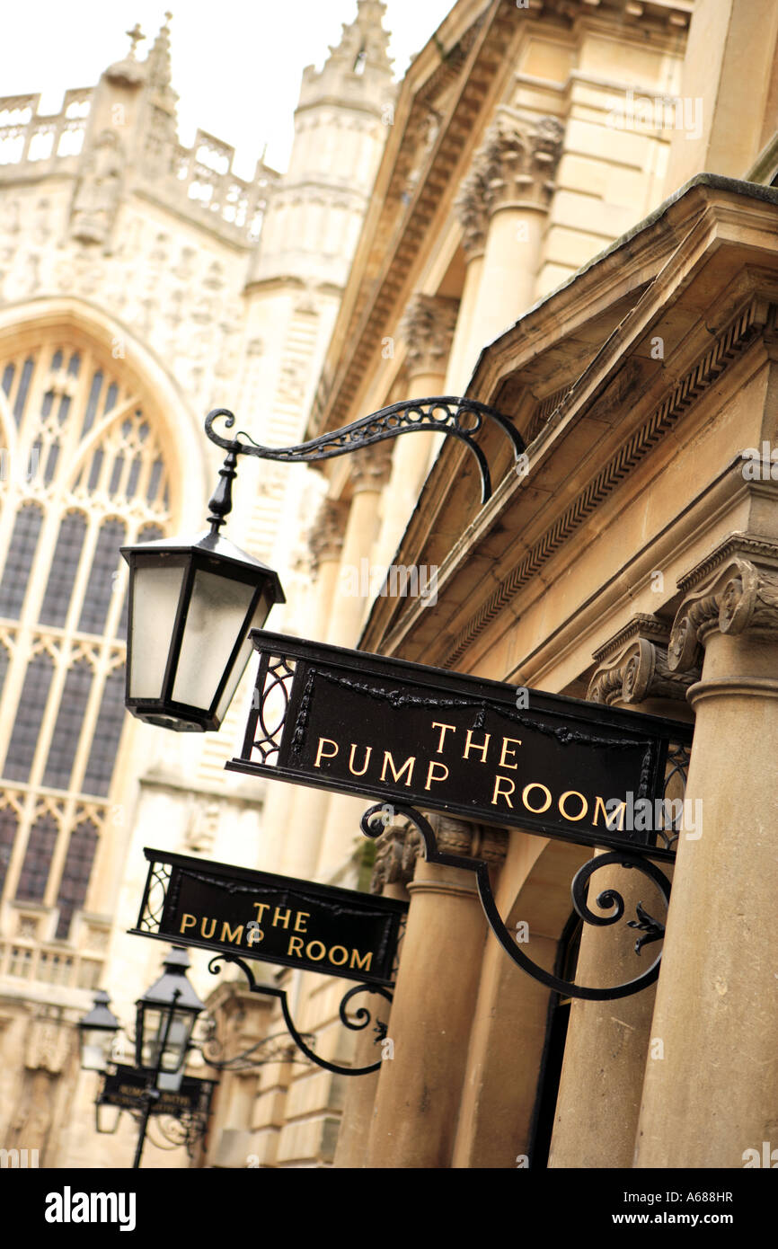 The Pump Room Sign in Bath England Stock Photo - Alamy