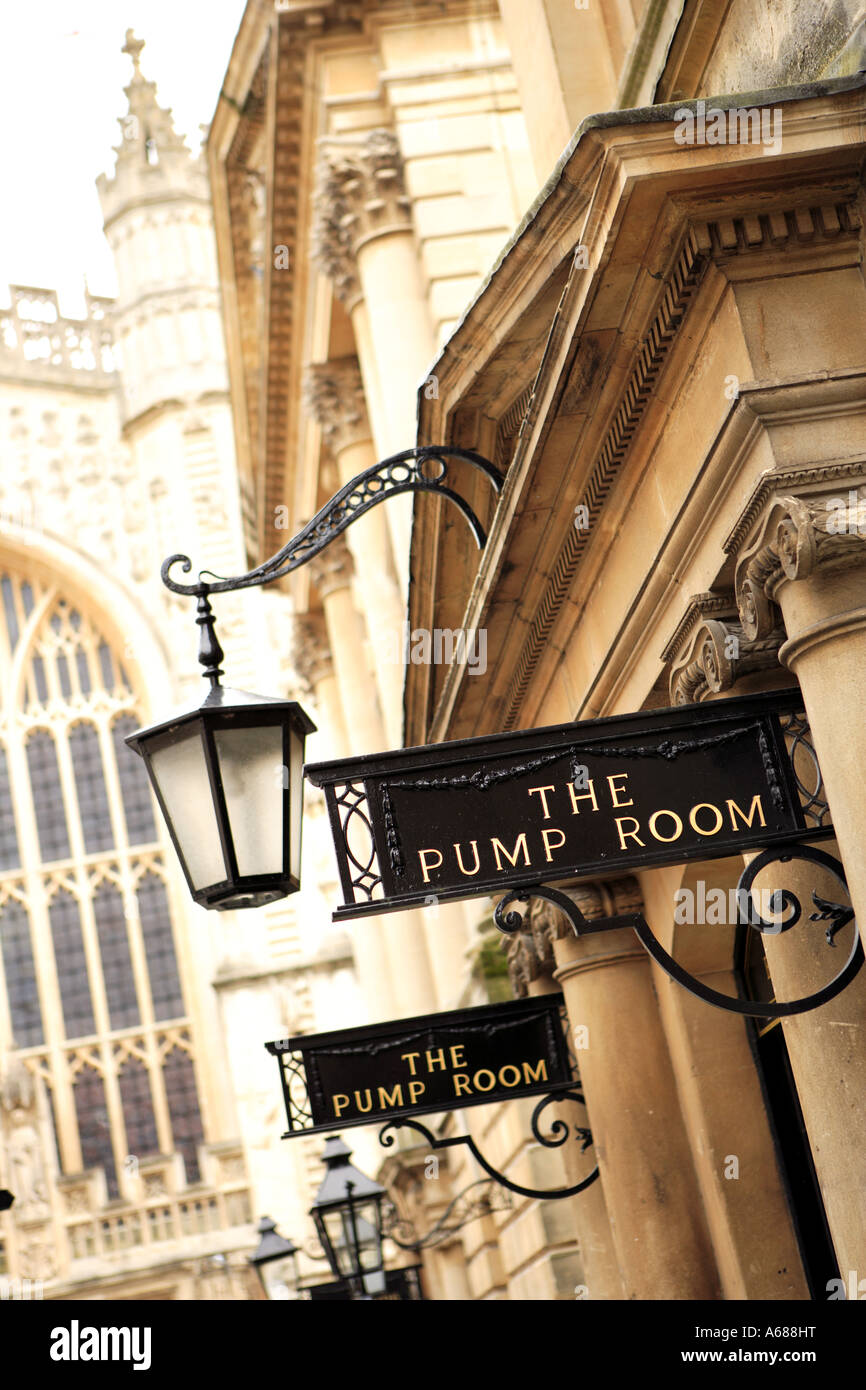 The Pump Room Sign in Bath England Stock Photo - Alamy