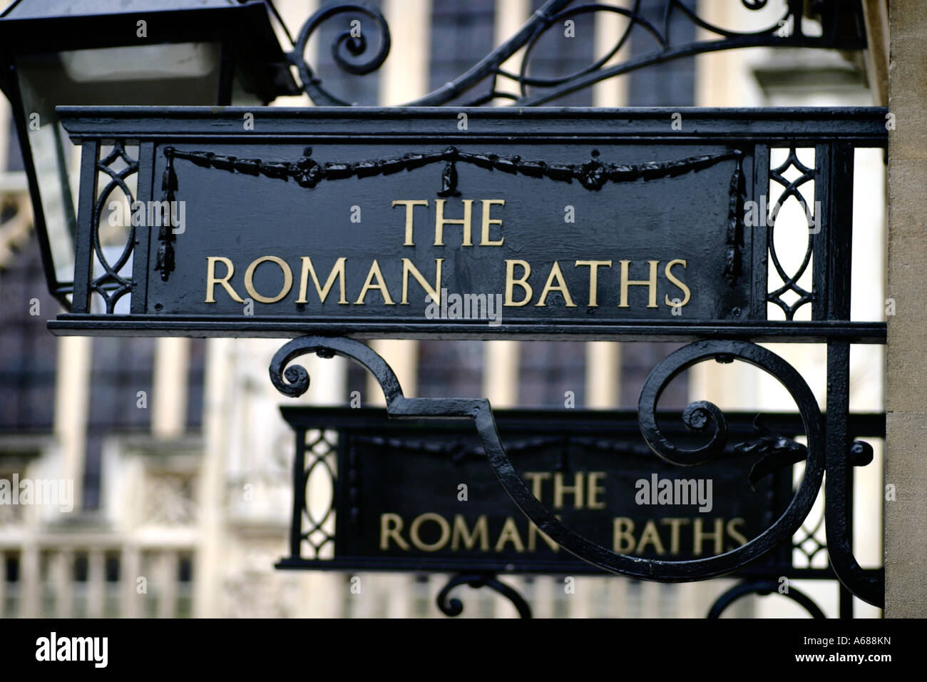 Roman Baths Sign in Bath England Stock Photo - Alamy