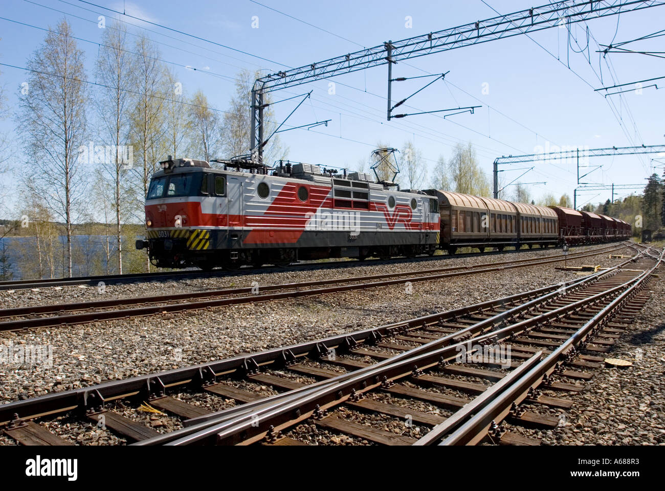 Finnish National Railroad company's (VR) electric locomotive and ...