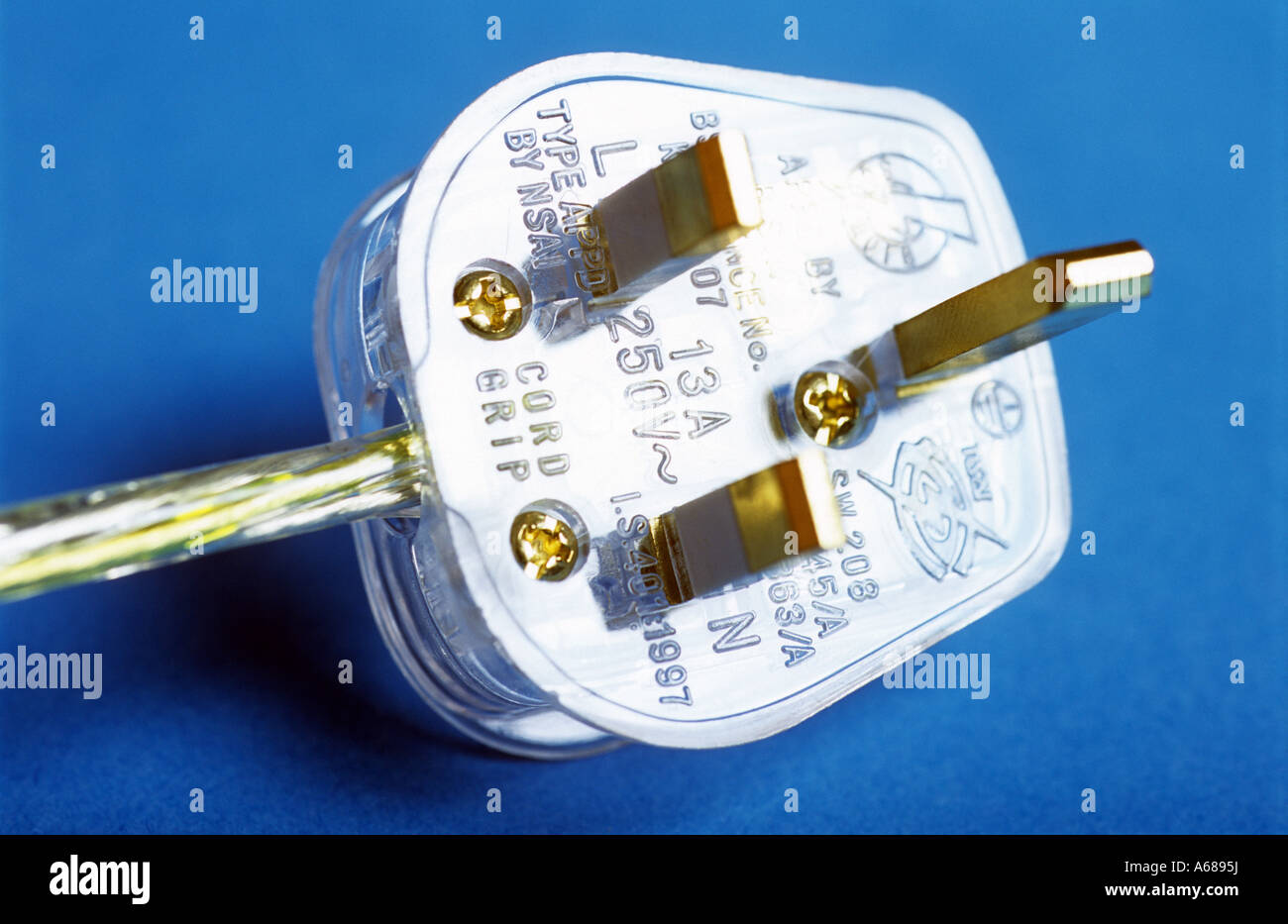 British domestic 3-pin electrical plug Stock Photo - Alamy
