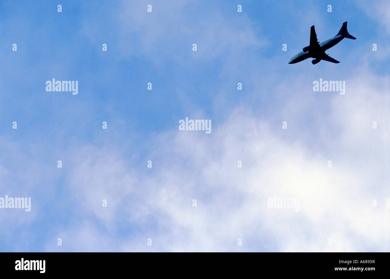 Passenger aircraft on final approach to London Stansted airport, Essex ...