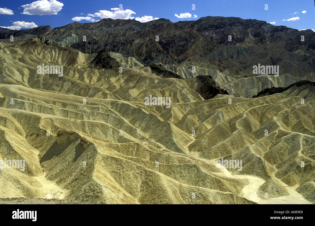 GULLY EROSION NEAR ZABRISKIE POINT DEATH VALLEY CALIFORNIA Stock Photo ...