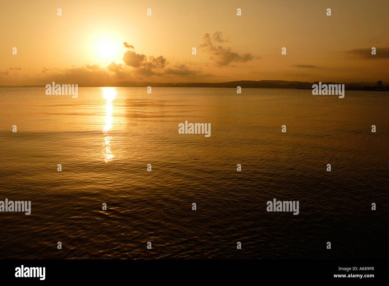 Sun set on the mediterranean sea Nice France Stock Photo - Alamy