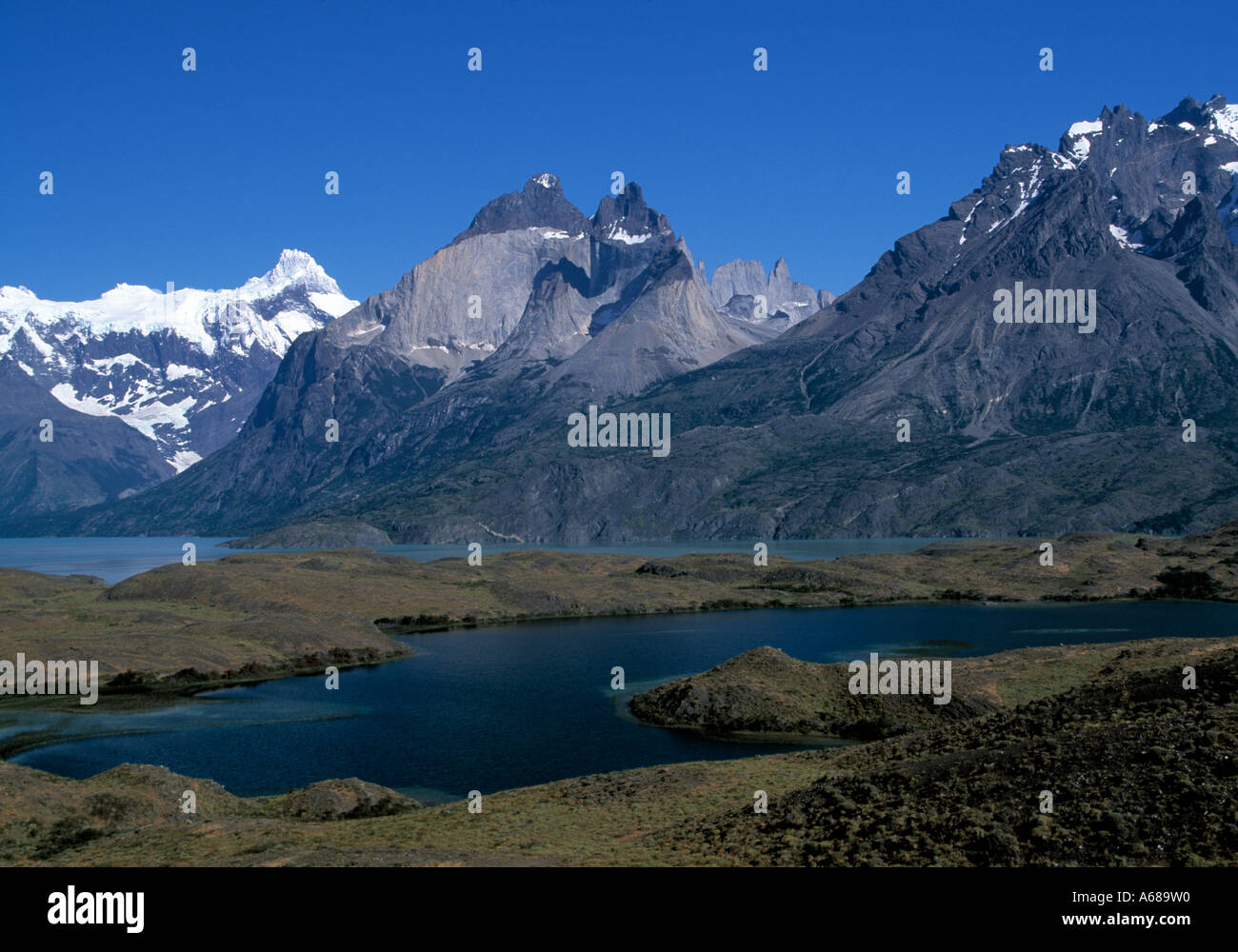 spectacular landscape with the andes mountains as a backdrop Stock ...
