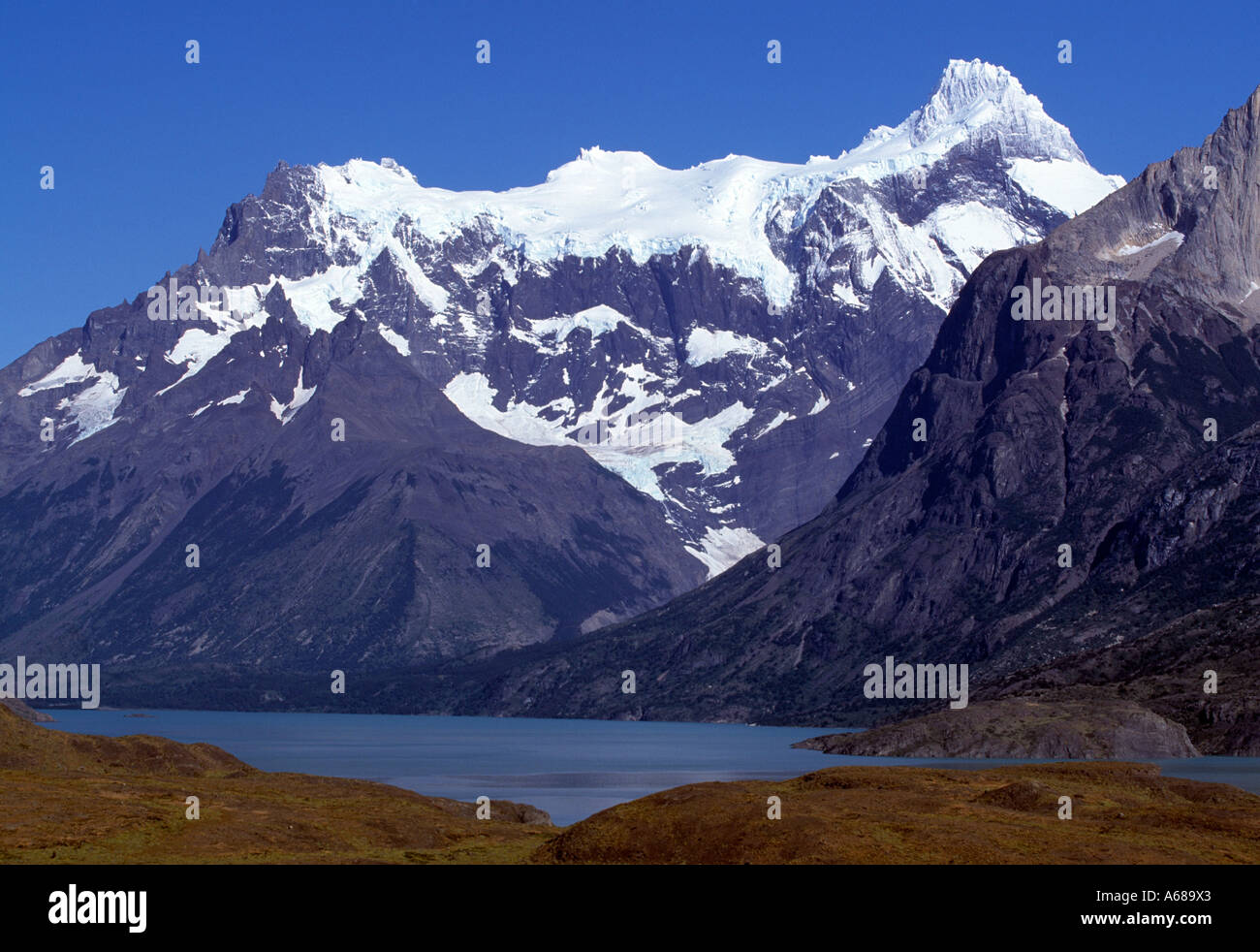 southern andian andes mountains covered in snow Stock Photo - Alamy