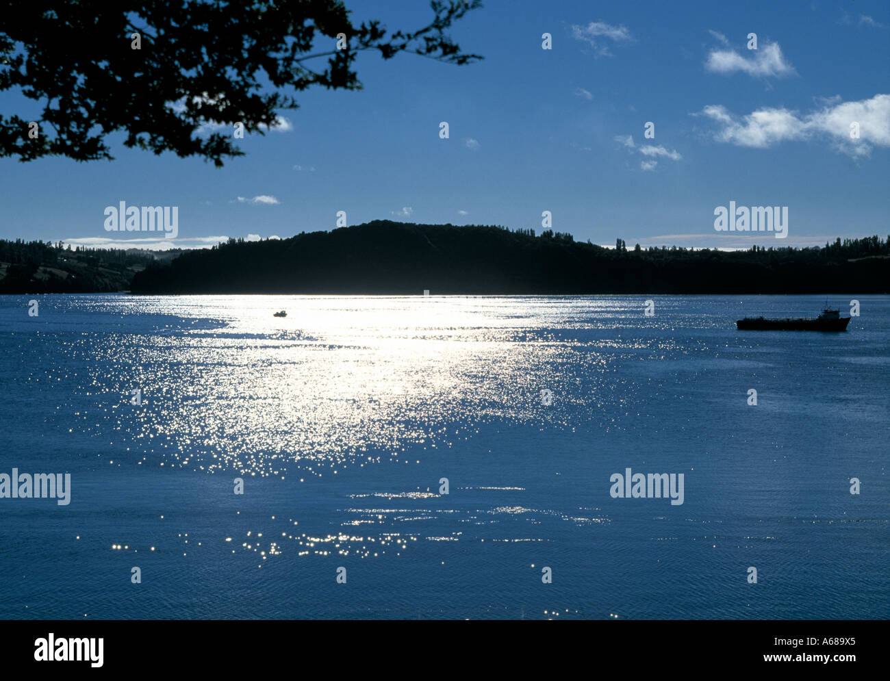 calm sea inlet on the patagonian patagonia coast Stock Photo - Alamy