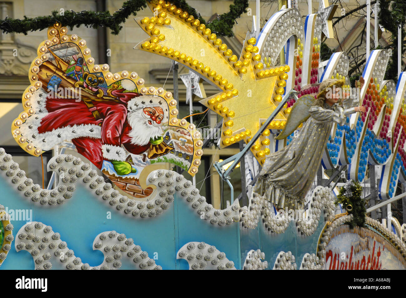 santa ride entertainment funfair fairground frohe weihnacht happy ...