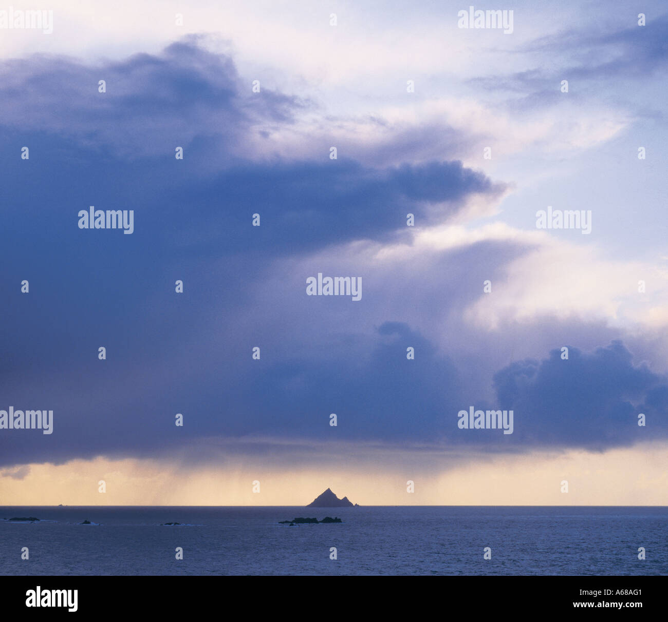 conical shaped island in t, tearacht, blanket islands, dingle peninsula ...