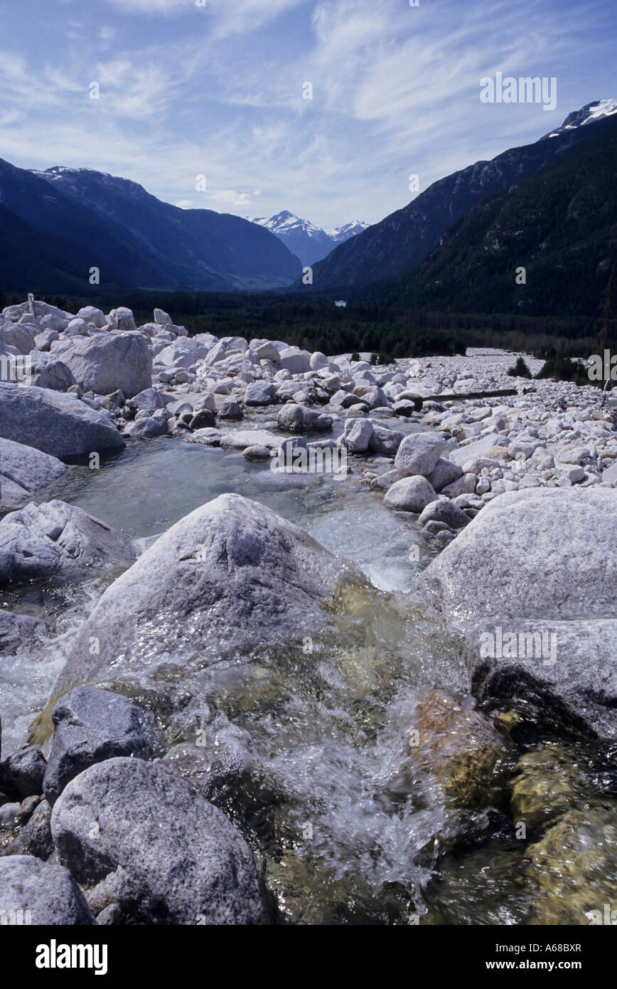 Looking down the Dean river valley from a landslide Dean river British ...