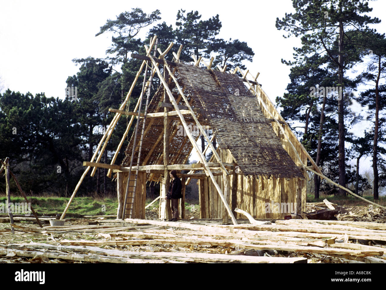 Reconstructed Anglo-Saxon house Stock Photo - Alamy