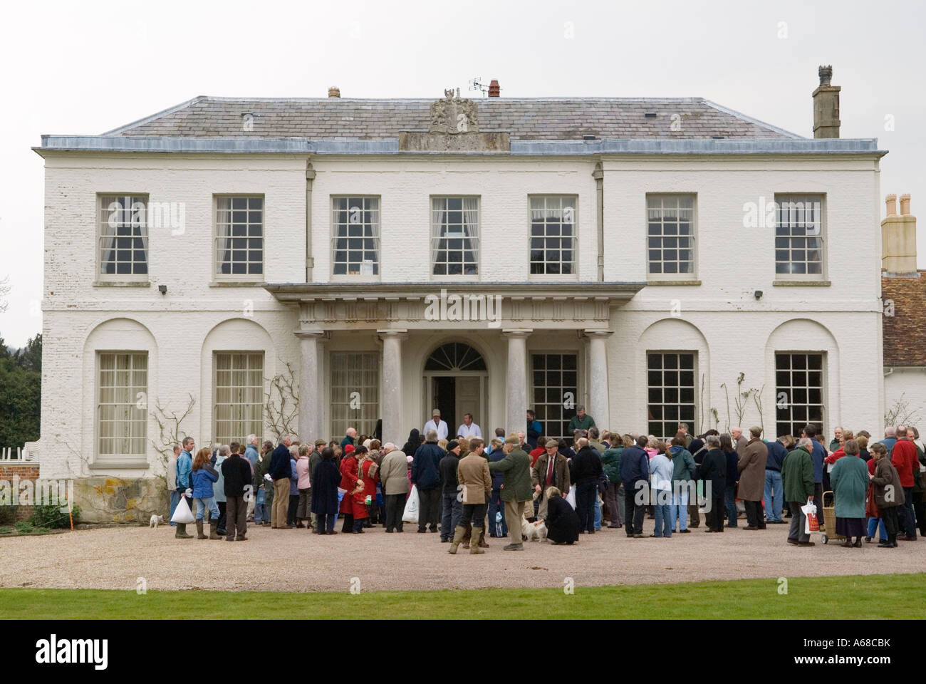 Tichborne House, Hampshire, parishioners collecting the dole on Lady ...