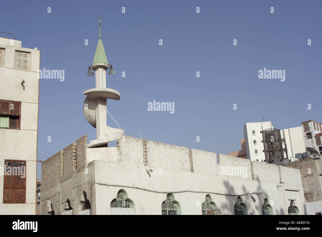 Spiral staircase to the top of a minaret of a mosque in Mecca Stock ...