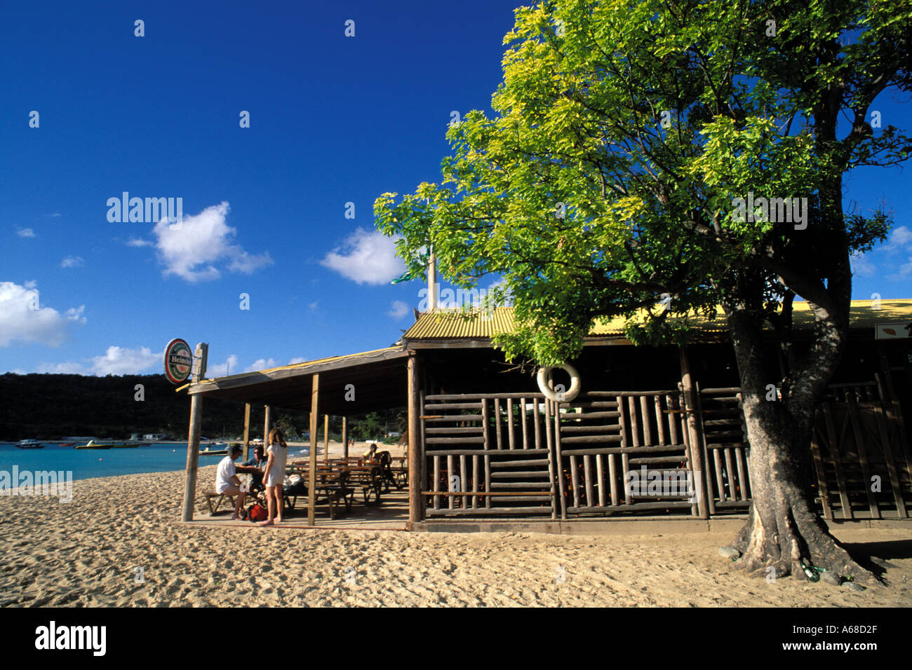 Anguilla, Sandy Ground, Johnnos Beach Bar Stock Photo - Alamy