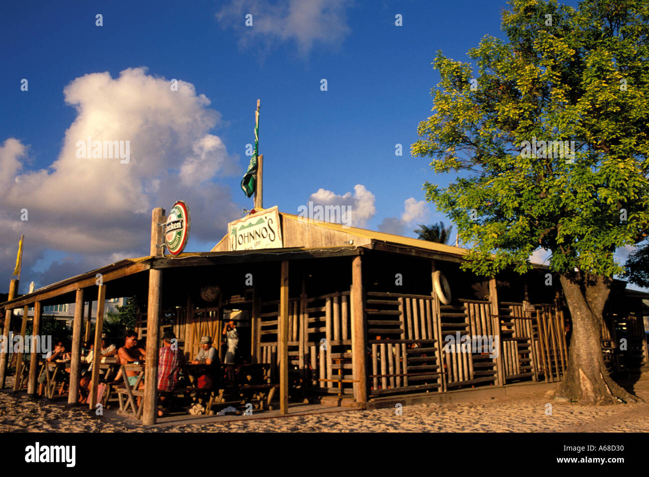 Anguilla, Sandy Ground, Johnnos Beach Bar Stock Photo - Alamy