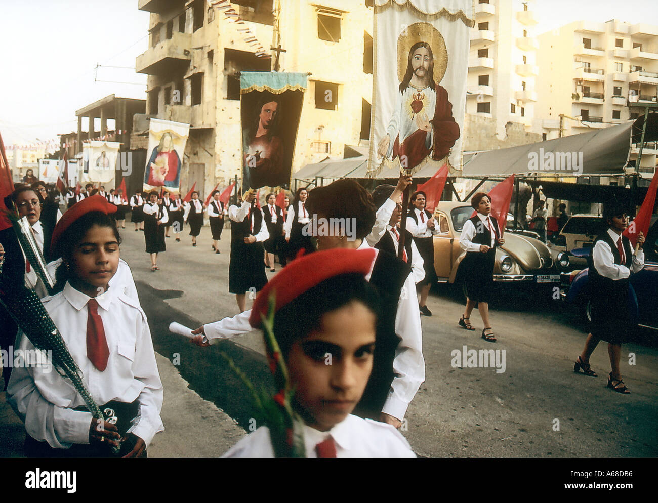 Jesus friends procession beirut lebanon Stock Photo - Alamy