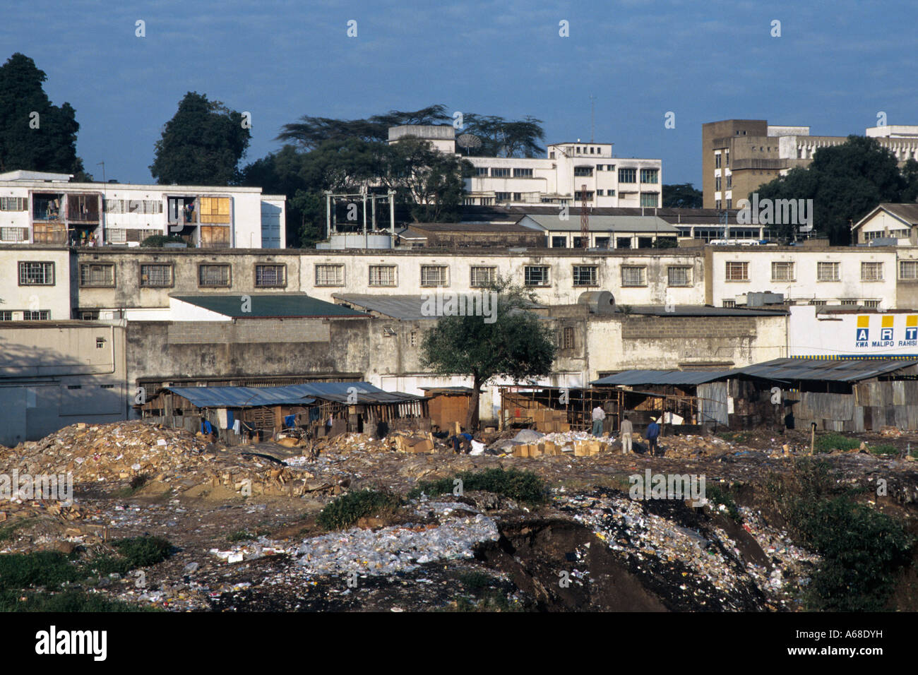 Garbage dump in Nairobi, Kenya. People searching the garbage for ...