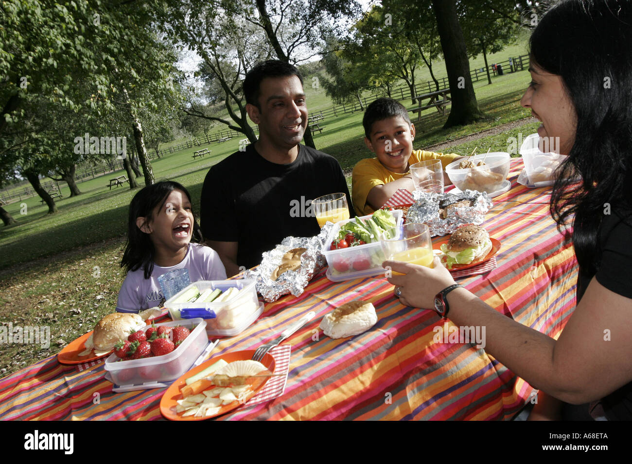 Indian family picnic table hi-res stock photography and images - Alamy