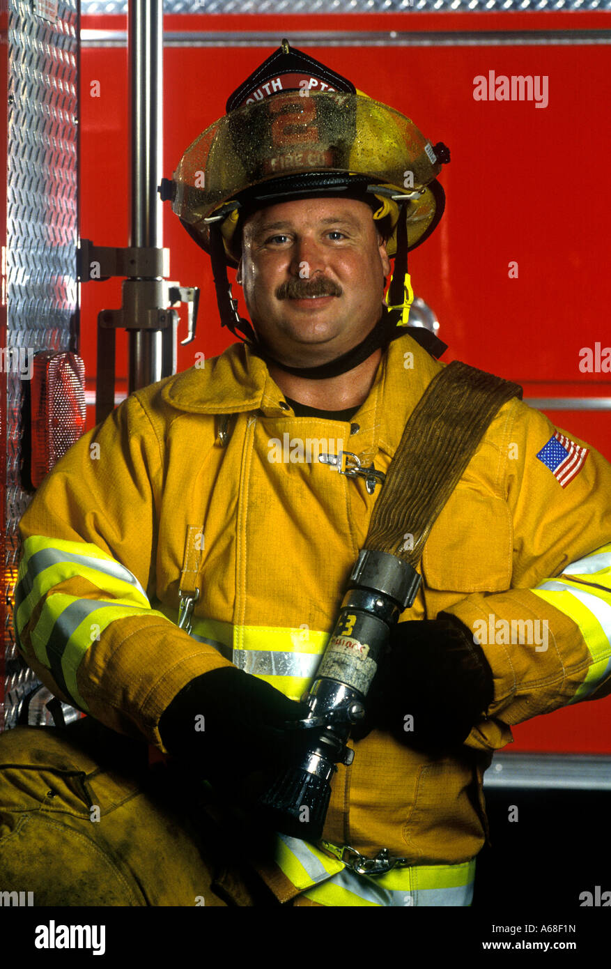 Portrait of a fireman Stock Photo - Alamy