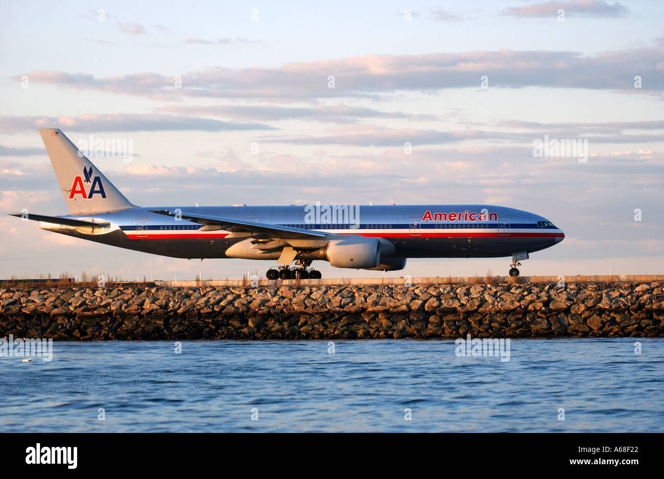 A jet taxis at Logan International Airport Boston Stock Photo - Alamy