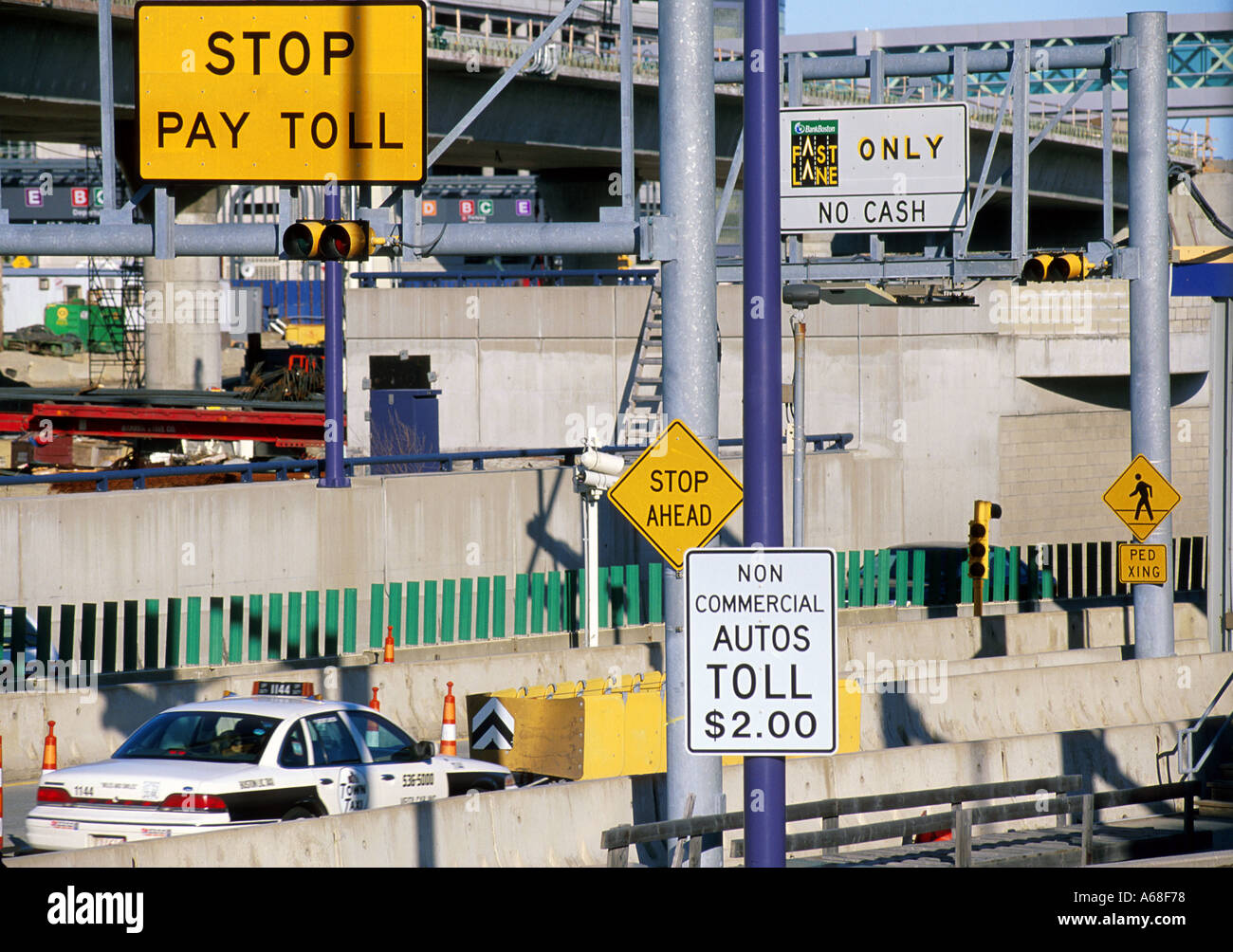 Highway interchange toll booth, Boston Massachusetts Stock Photo - Alamy
