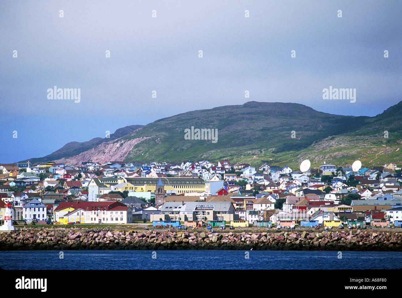 The town of Saint Pierre, French territory off the coast of ...