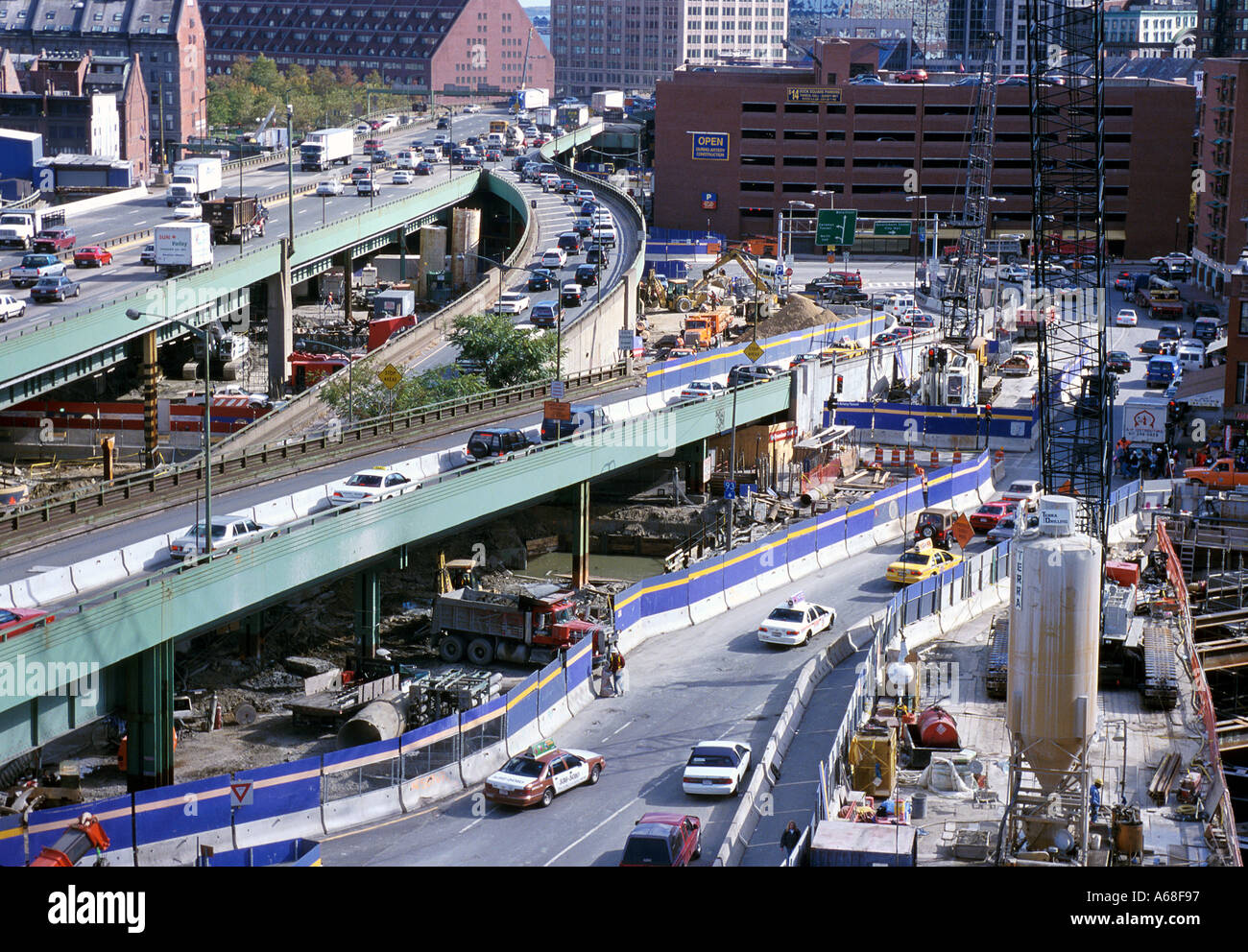 Early construction to move the elevated Central Artery through Boston ...