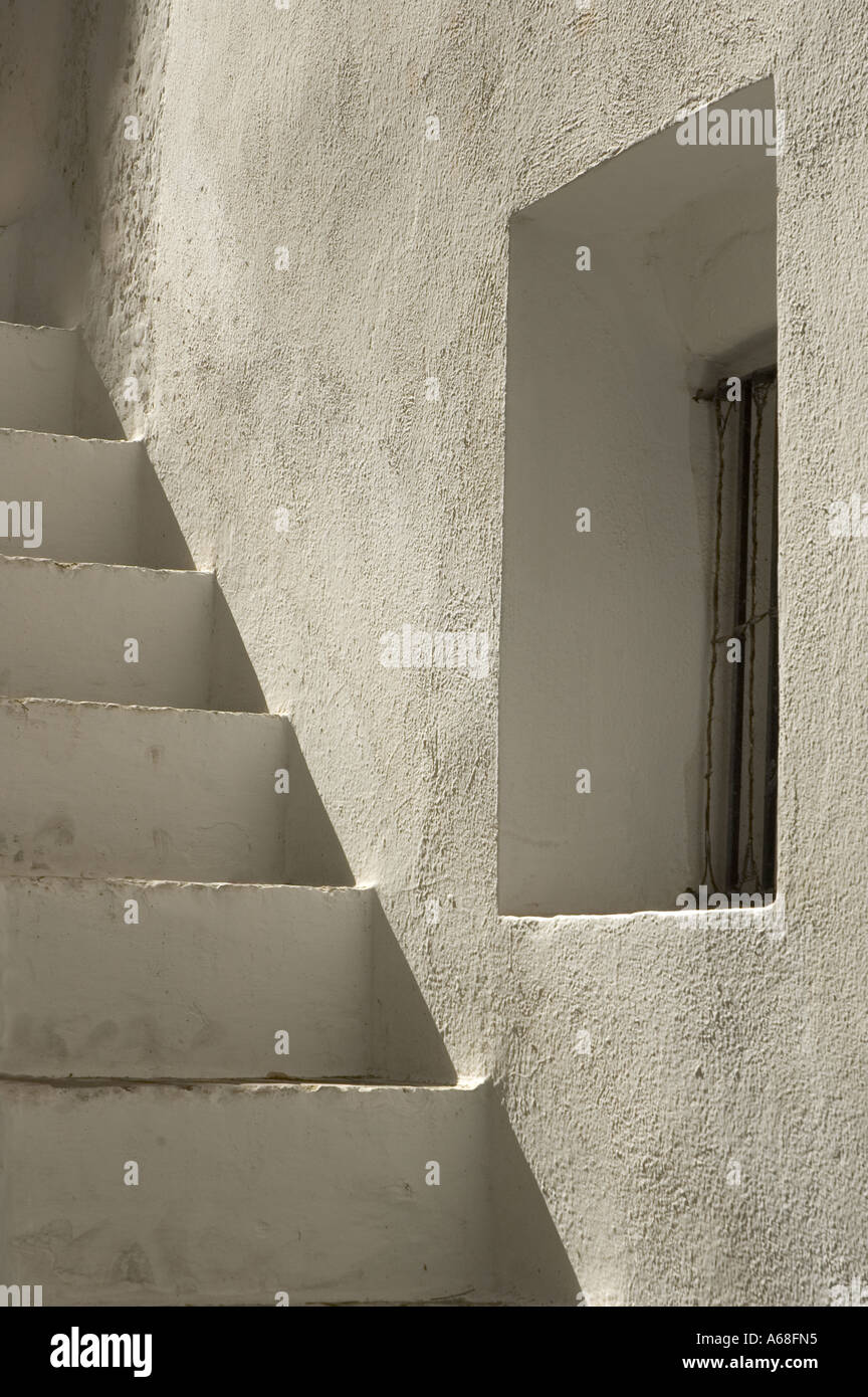 white stairs with window on the wall Stock Photo - Alamy