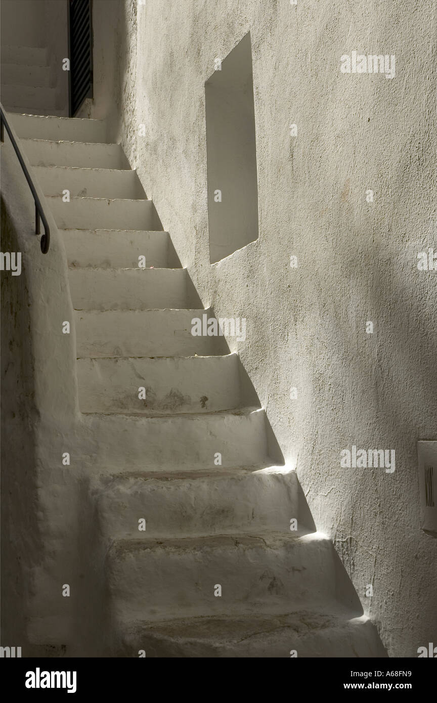 white stairs with window on the wall Stock Photo - Alamy