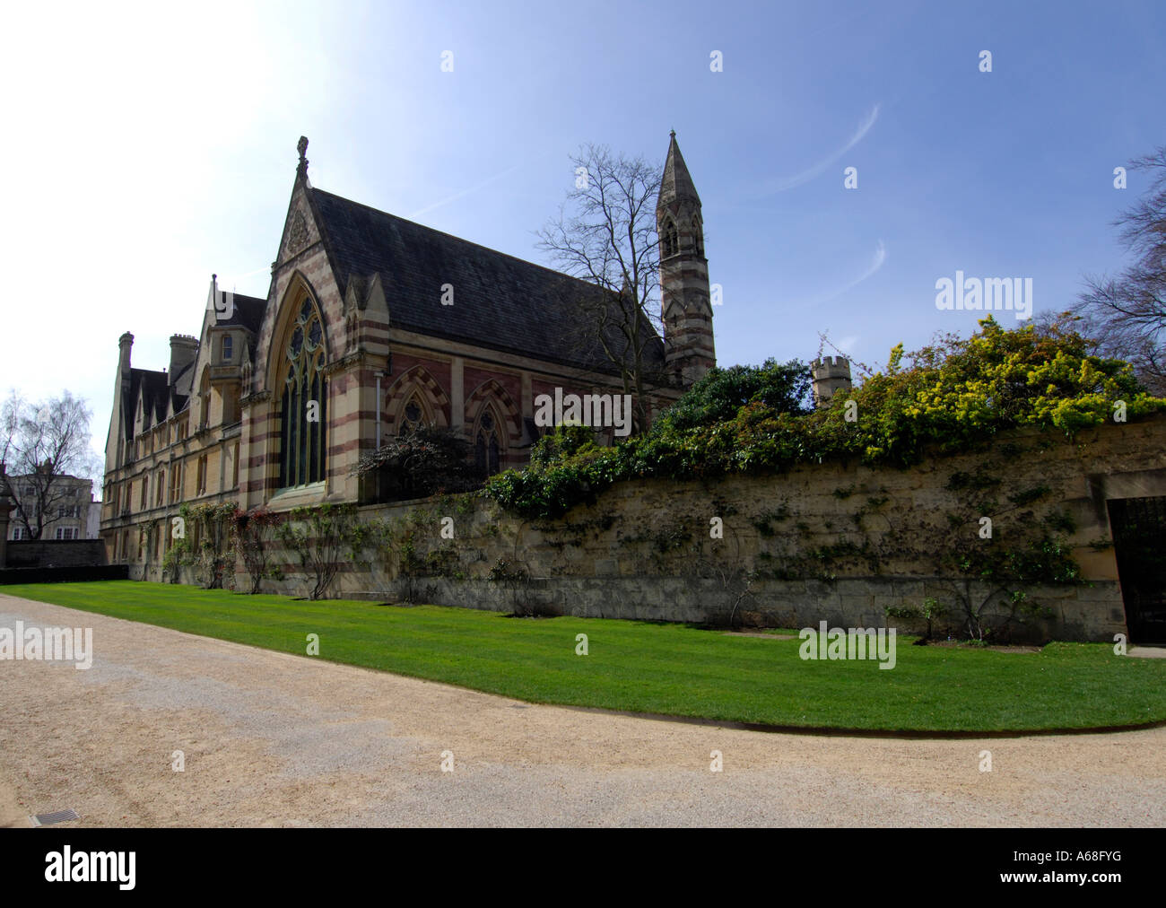 Balliol College Chapel from Trinity College Front Quadrangle Stock ...