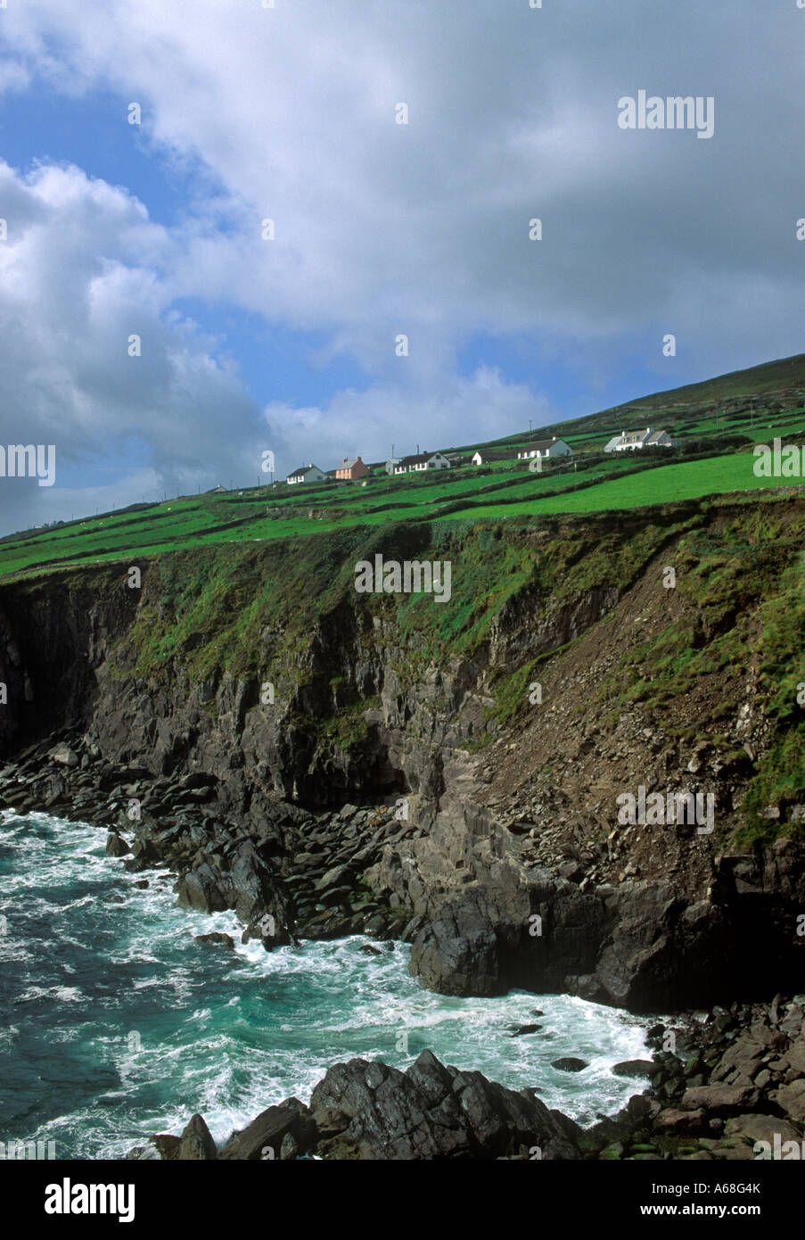 Ocean cliffs along the Ring of Kerry, County Kerry, Ireland Stock Photo ...