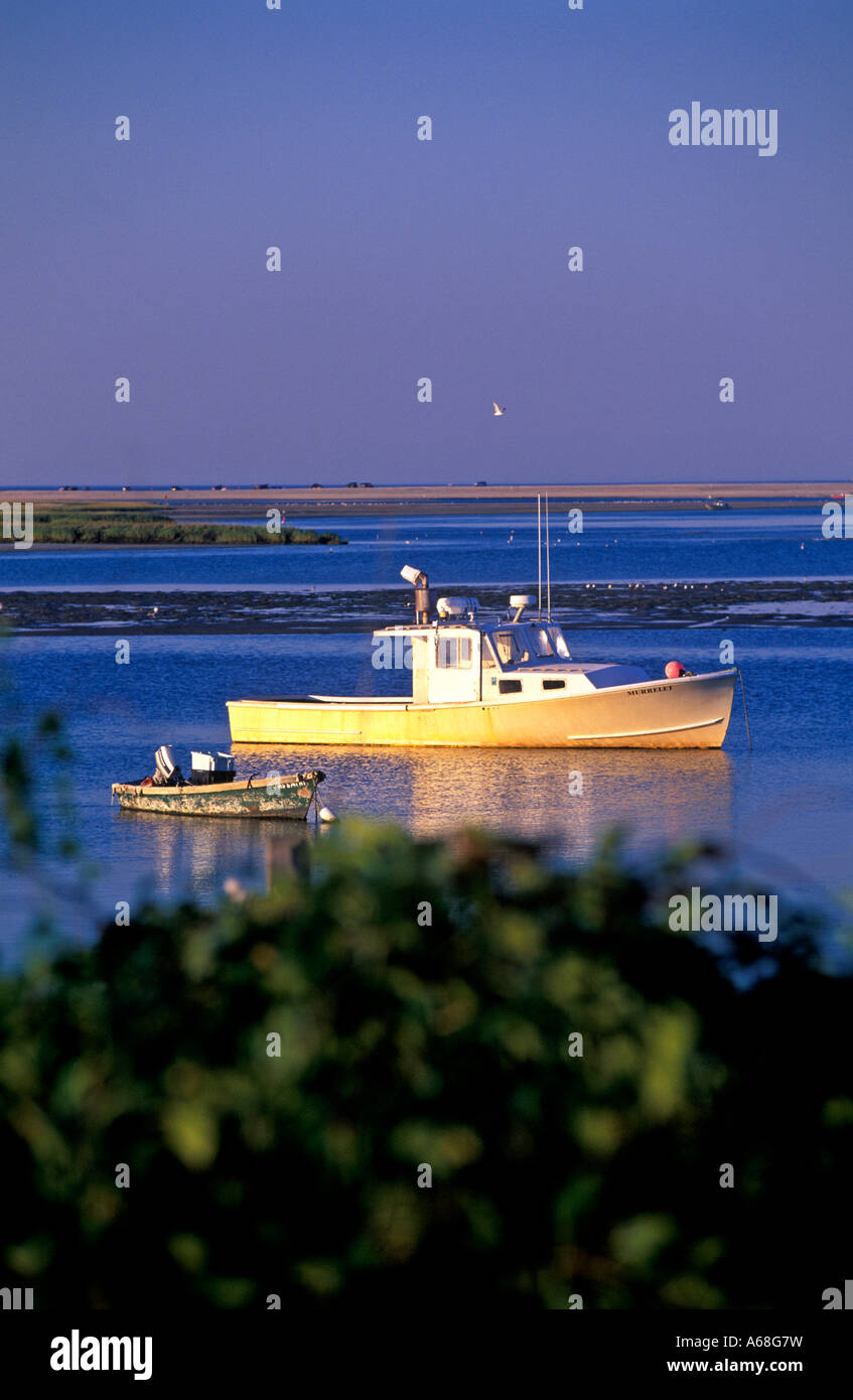 Lobster boat anchored in Nauset Harbor Orleans Cape Cod Stock Photo - Alamy
