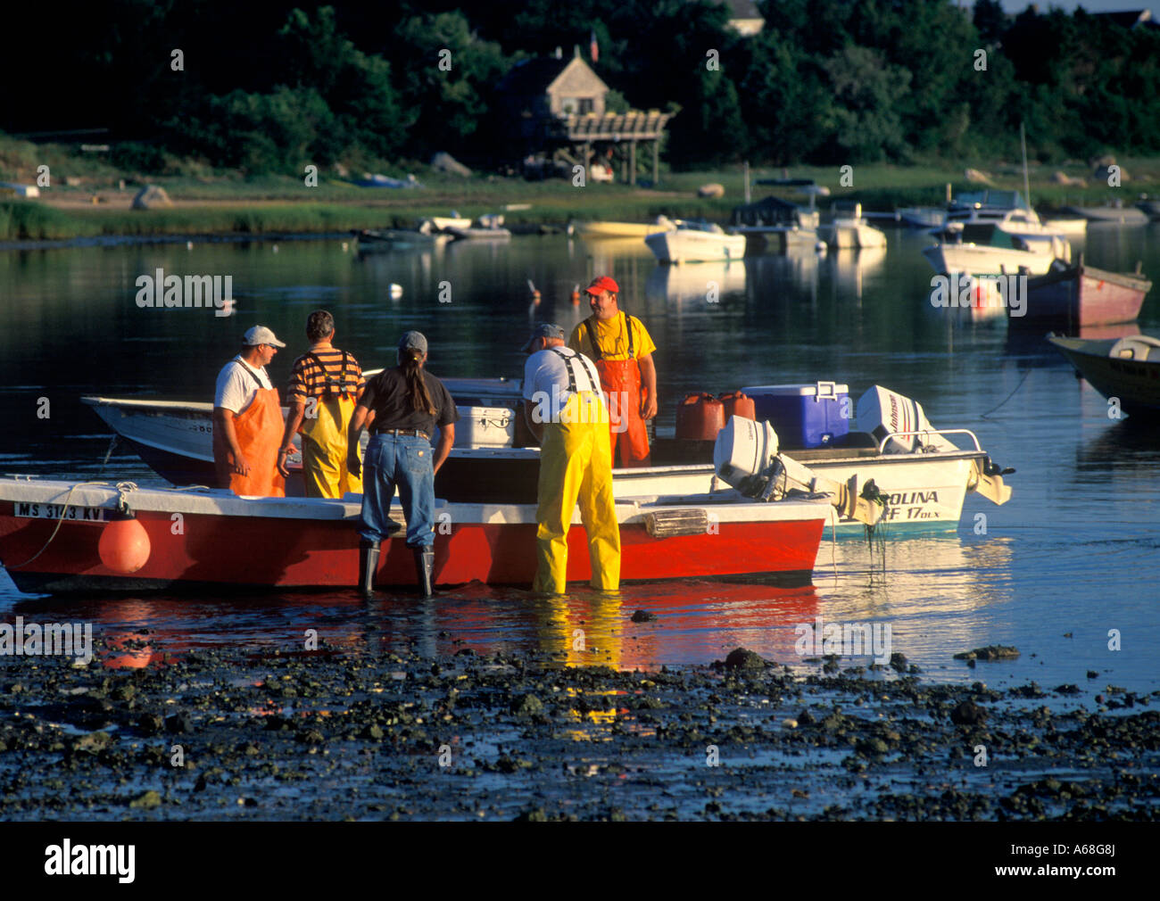 Lobsterman preparing to go out Roberts Cove Orleans Cape Cod Stock ...