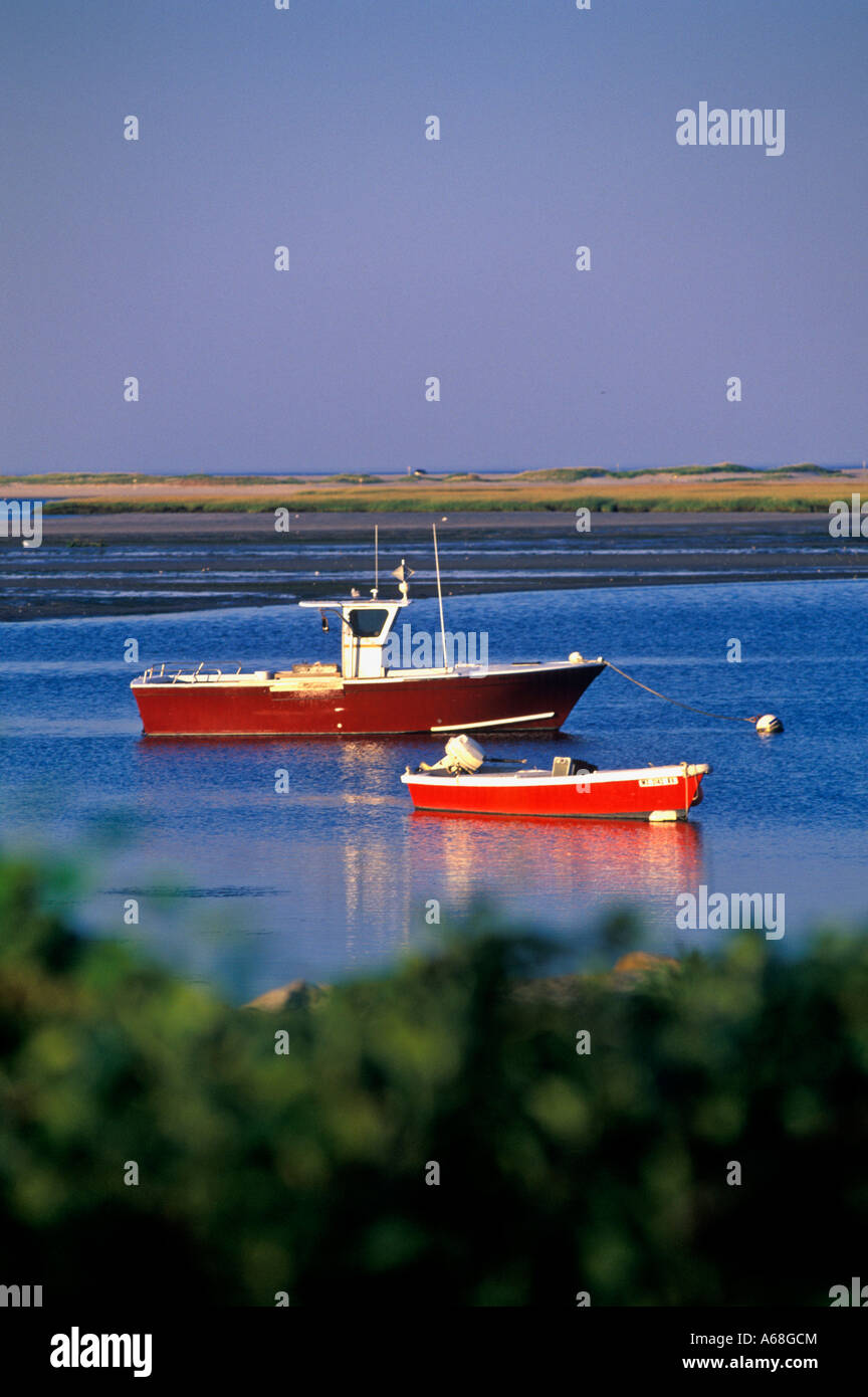 Lobster boat anchored in Nauset Harbor Cape Cod Stock Photo - Alamy