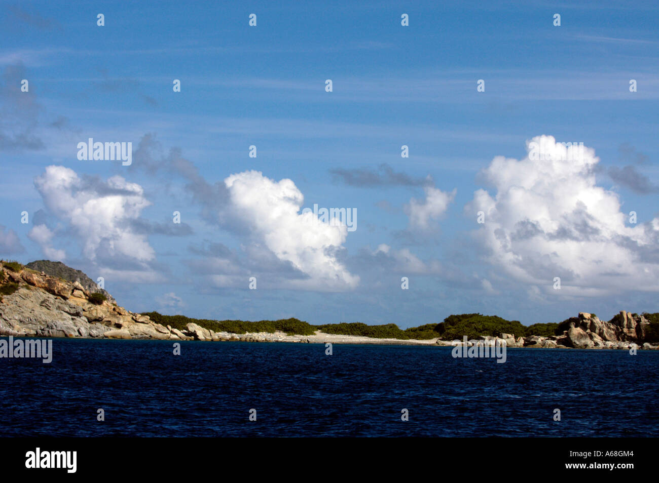 British Virgin Islands Caribbean Scenic view of rocky island landscape ...