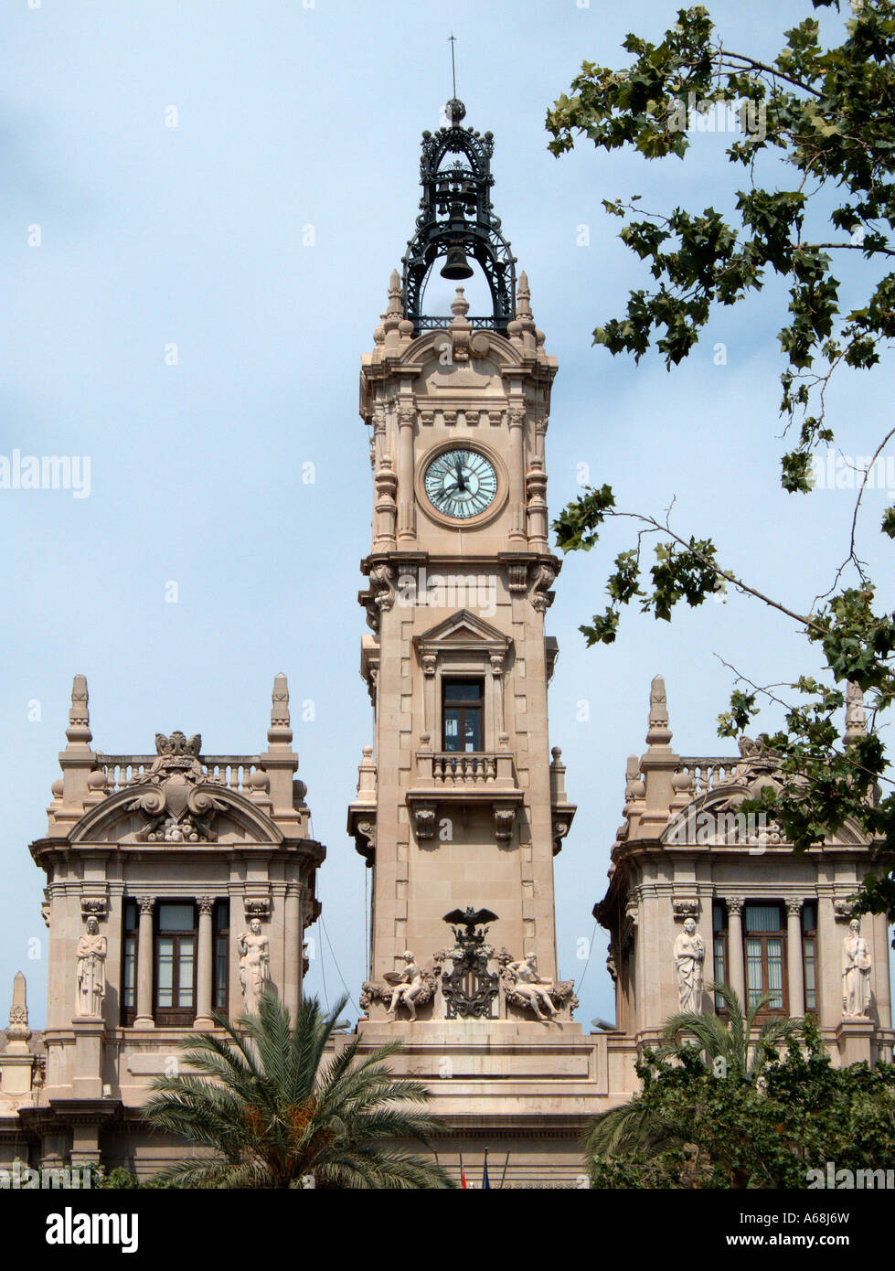 Central clock tower and Town Hall. Valencia. Spain Stock Photo - Alamy