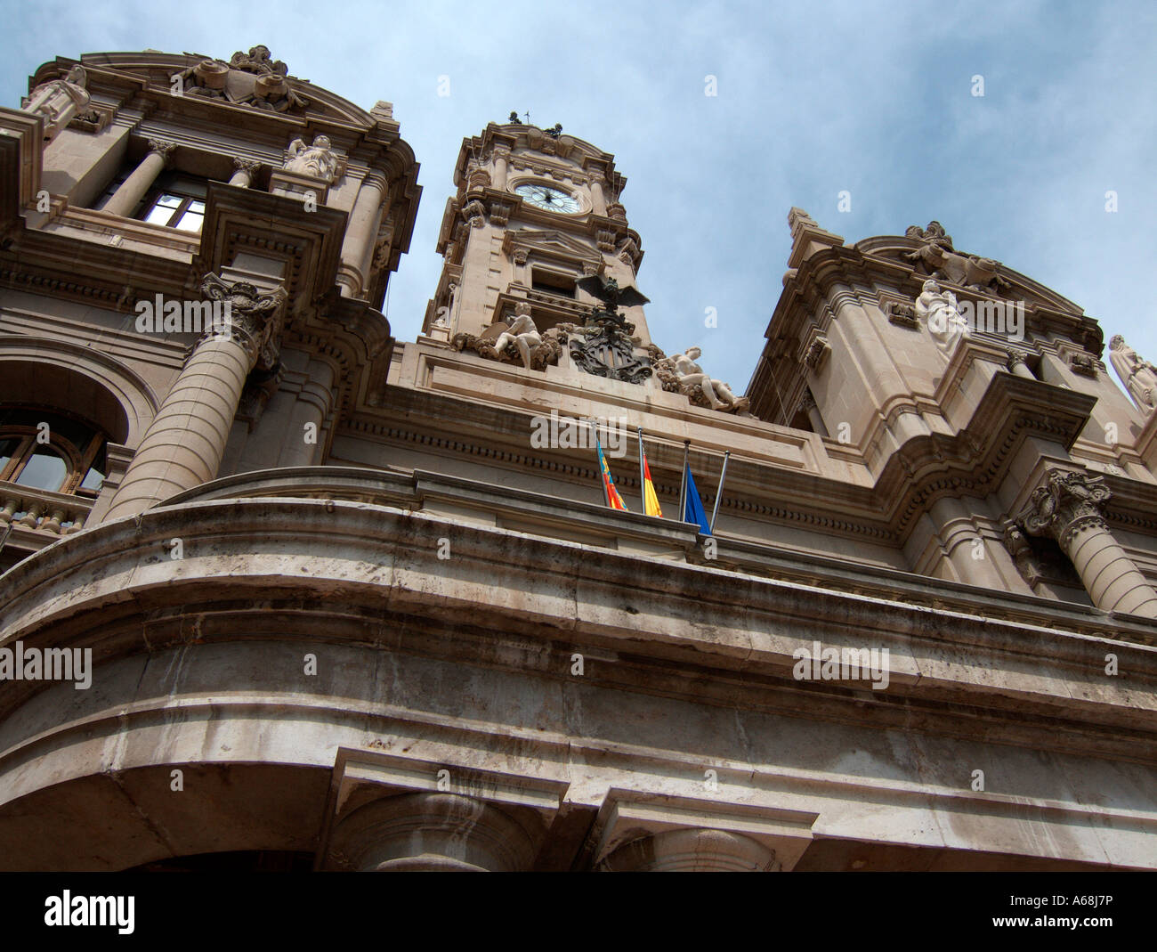 Main facade of Valencia Town Hall. Valencia. Spain Stock Photo - Alamy