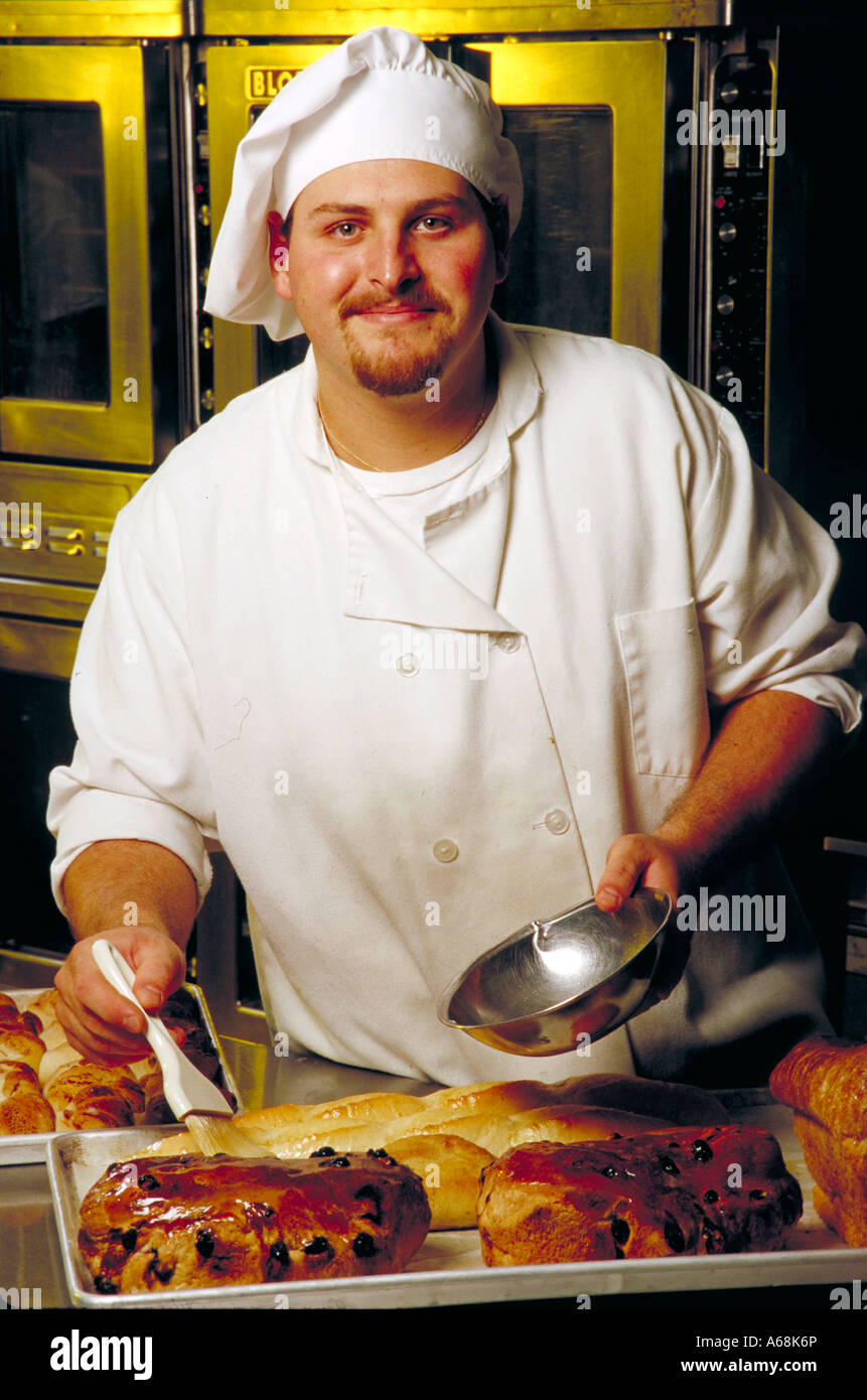 Chef preparing bread Stock Photo - Alamy